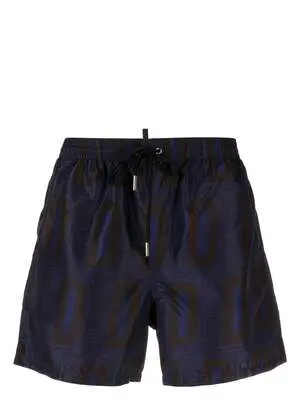 Dsquared2 Monogram Print Swim Shorts - Blue