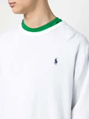 Polo Ralph Lauren Crew Neck Jumper With Polo Pony Motif - White