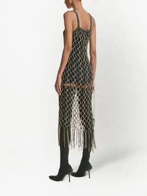 DION LEE Crochet-net Layered Midi Dress