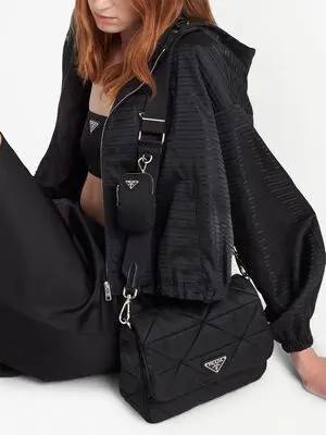 Prada Padded Re-nylon Shoulder Bag - Black