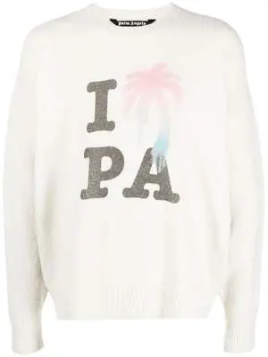Palm Angels I Love Pa Knitted Jumper - White