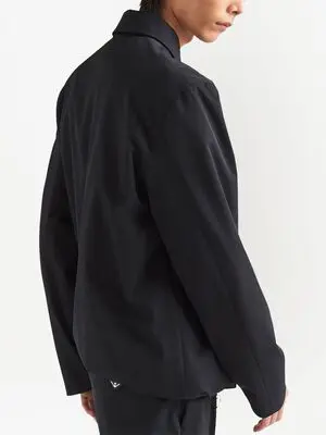 Prada Triangle-logo Zip-up Shirt