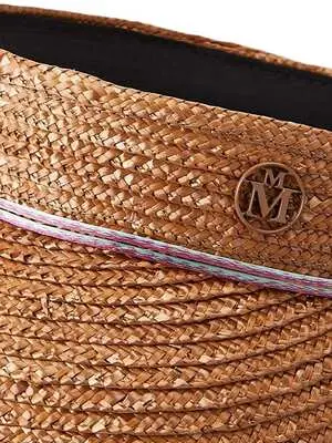 MAISON MICHEL Patty Straw Visor - Brown