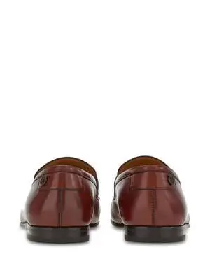 FERRAGAMO Leather Penny Loafers - Brown
