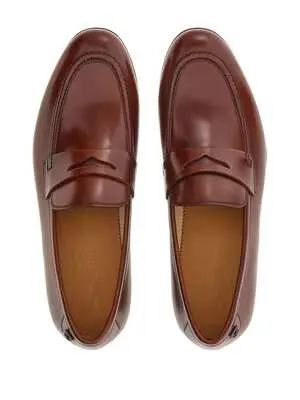 FERRAGAMO Leather Penny Loafers - Brown