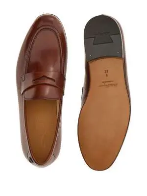 FERRAGAMO Leather Penny Loafers - Brown