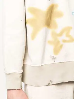 Palm Angels Palm-print Cotton Sweatshirt - Neutrals