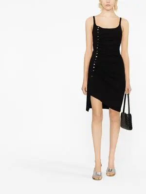 Rabanne Button-detailed Draped Minidress