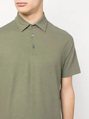 ZANONE Short-sleeved Cotton Polo Shirt - Green