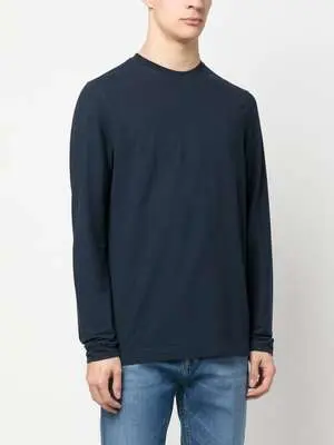 ZANONE Long-sleeved Cotton T-shirt - Blue