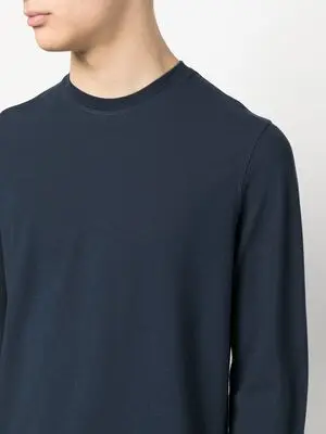 ZANONE Long-sleeved Cotton T-shirt - Blue