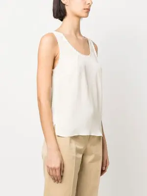 TWINSET Scallop-edge Tank Top - White