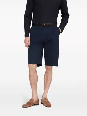 Brunello Cucinelli Cotton Garment Dyed Bermuda Shorts - Blue