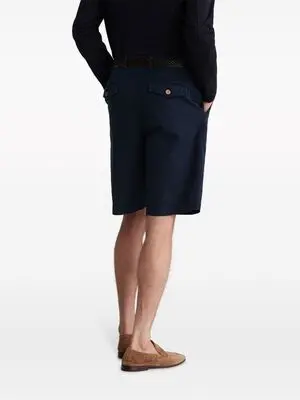 Brunello Cucinelli Cotton Garment Dyed Bermuda Shorts - Blue