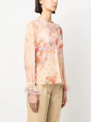TWINSET Ruffled Floral-print Blouse