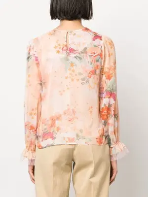 TWINSET Ruffled Floral-print Blouse