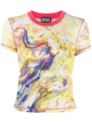 Diesel T-Skinzy-G1 プリント Tシャツ M diesel-yellow-T-Skinzy-G1-T-