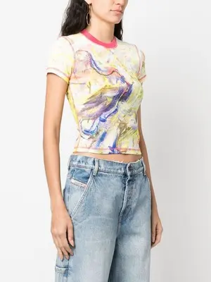 Diesel® T-Skinzy-G1 Crew Neck T-Shirt In Yellow - 30% Off