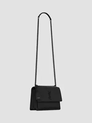 Saint Laurent Sunset Chain Bag In Smooth Leather