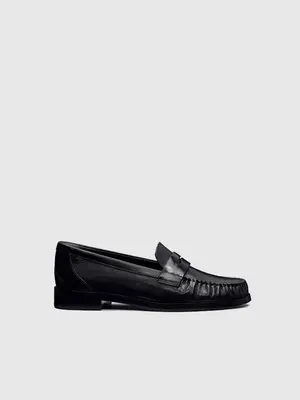 REFORMATION Ani Leather Loafer - Black
