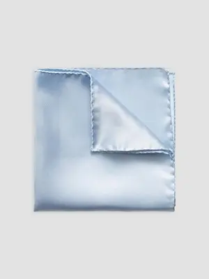Eton Silk Charmeuse Pocket Square Blue