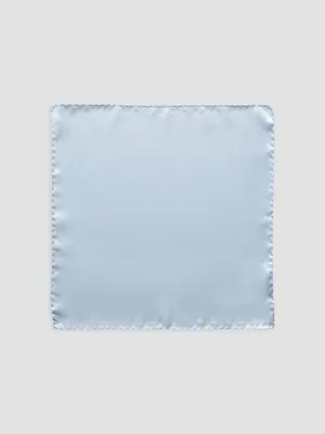 Eton Silk Charmeuse Pocket Square - Blue