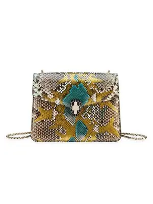 BVLGARI Women's Serpenti Python Crossbody Bag - Jade Green - Jade Green