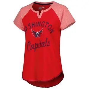 STARTER Washington Capitals Grand Slam Raglan Notch Neck T-shirt
