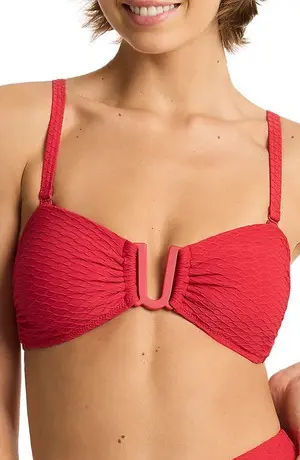 SEA LEVEL Sea Level U-Bar Bikini Top Red