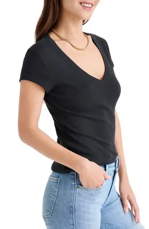 Splendid Faye V-neck T-shirt - Black