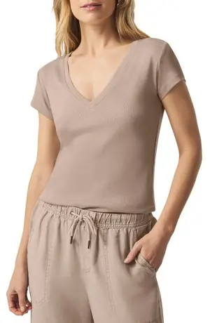 Splendid Faye V-neck T-shirt - Fawn