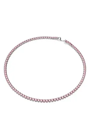 SWAROVSKI Matrix Tennis Necklace Pink