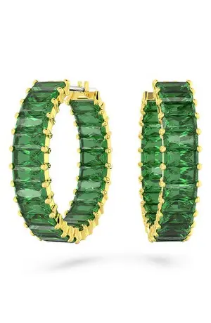SWAROVSKI Swarovski Matrix Hoop Earrings Green