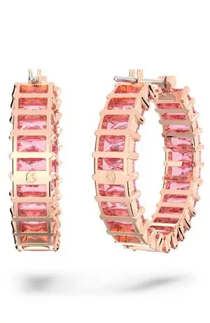 SWAROVSKI Matrix Hoop Earrings - Pink