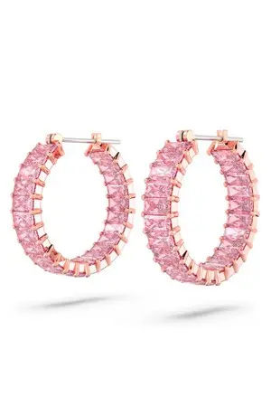 SWAROVSKI Matrix Hoop Earrings - Pink