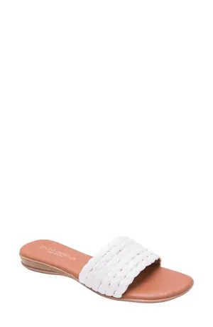 Andre Assous Nahala Slide Sandal - White Fabric