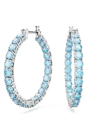 SWAROVSKI Swarovski Matrix Tennis Hoop Earrings Blue