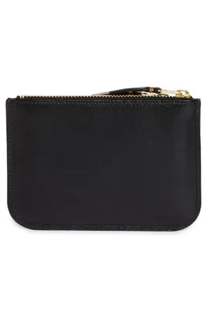 Comme Des Garçons Outside Pocket Two-compartment Leather Wallet - Black