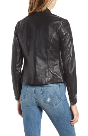 SCHOTT Lambskin Leather Moto Jacket