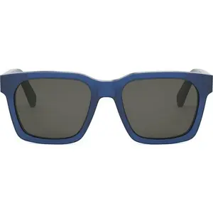 Celine Bold 3 Dots 54mm Geometric Sunglasses - Blue / Smoke