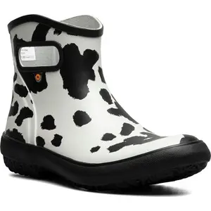 Bogs Patch Waterproof Rain Boots - Black W/white