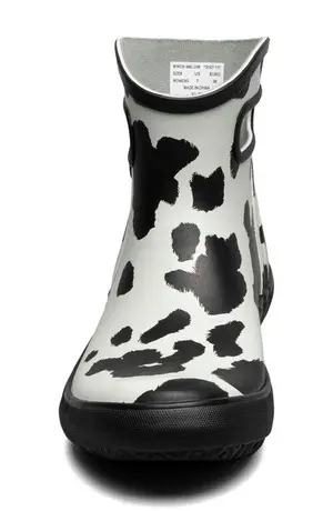 Bogs Patch Waterproof Rain Boots - Black W/white