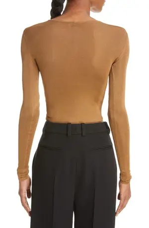 Saint Laurent Long Sleeve Crop Top