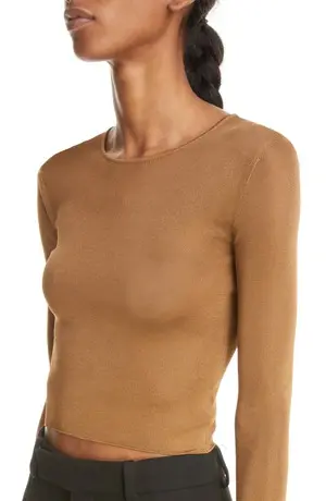 Saint Laurent Long Sleeve Crop Top