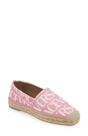 Versace Logo Print Espadrille Pink/ White