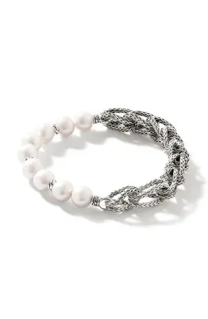 John Hardy Sterling Bracelet With Pearl - Silver