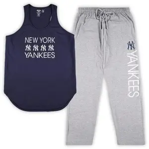 CONCEPTS SPORT Heather Gray New York Yankees Meter Tank Top & Pants Sleep Set - Navy