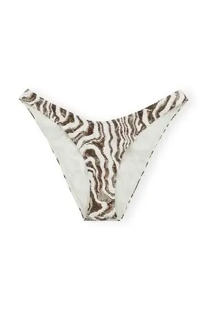 GANNI Recycled Printed Low-rise Bikini Briefs - White