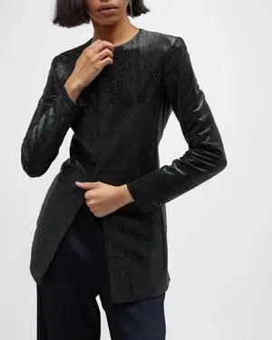 Giorgio Armani Sparkle Metallic Jacket - Black