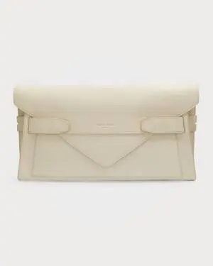 Rag & Bone Field Envelope Leather Clutch Bag - Antqwht